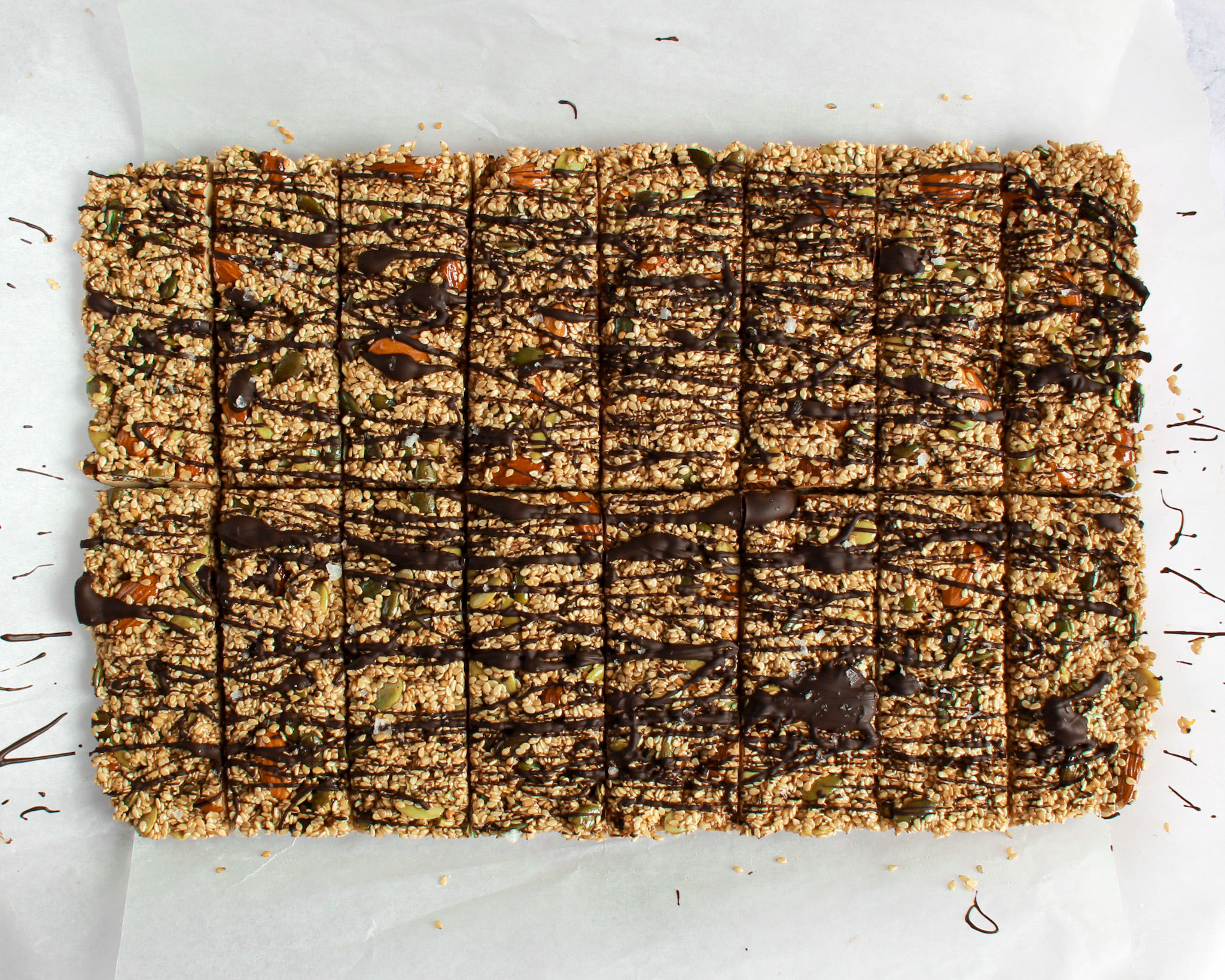 Greek Sesame Chocolate Honey Bars (Pasteli) - A Pinch of Ally